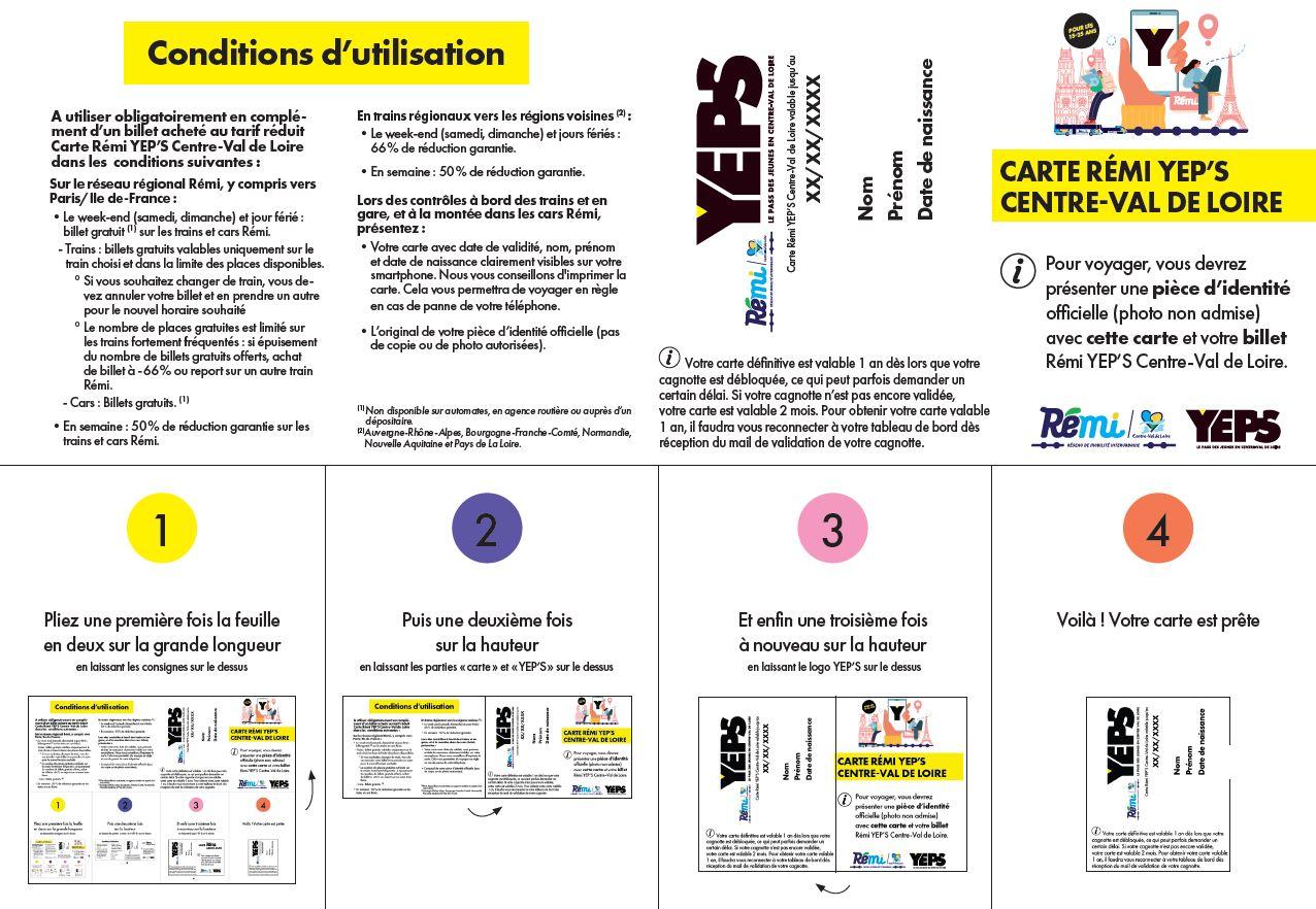 CGV de la carte Rémi YEP'S Centre-Val de Loire - YEPS