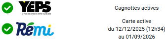 CGV de la carte Rémi YEP'S Centre-Val de Loire - YEPS